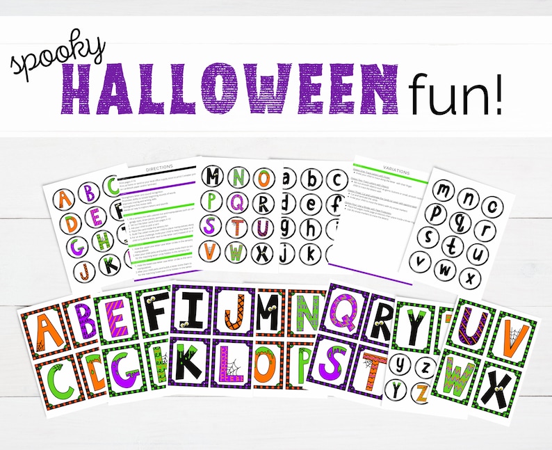 Alphabet Cards Printable, Halloween Activity for Kids, Preschool ...