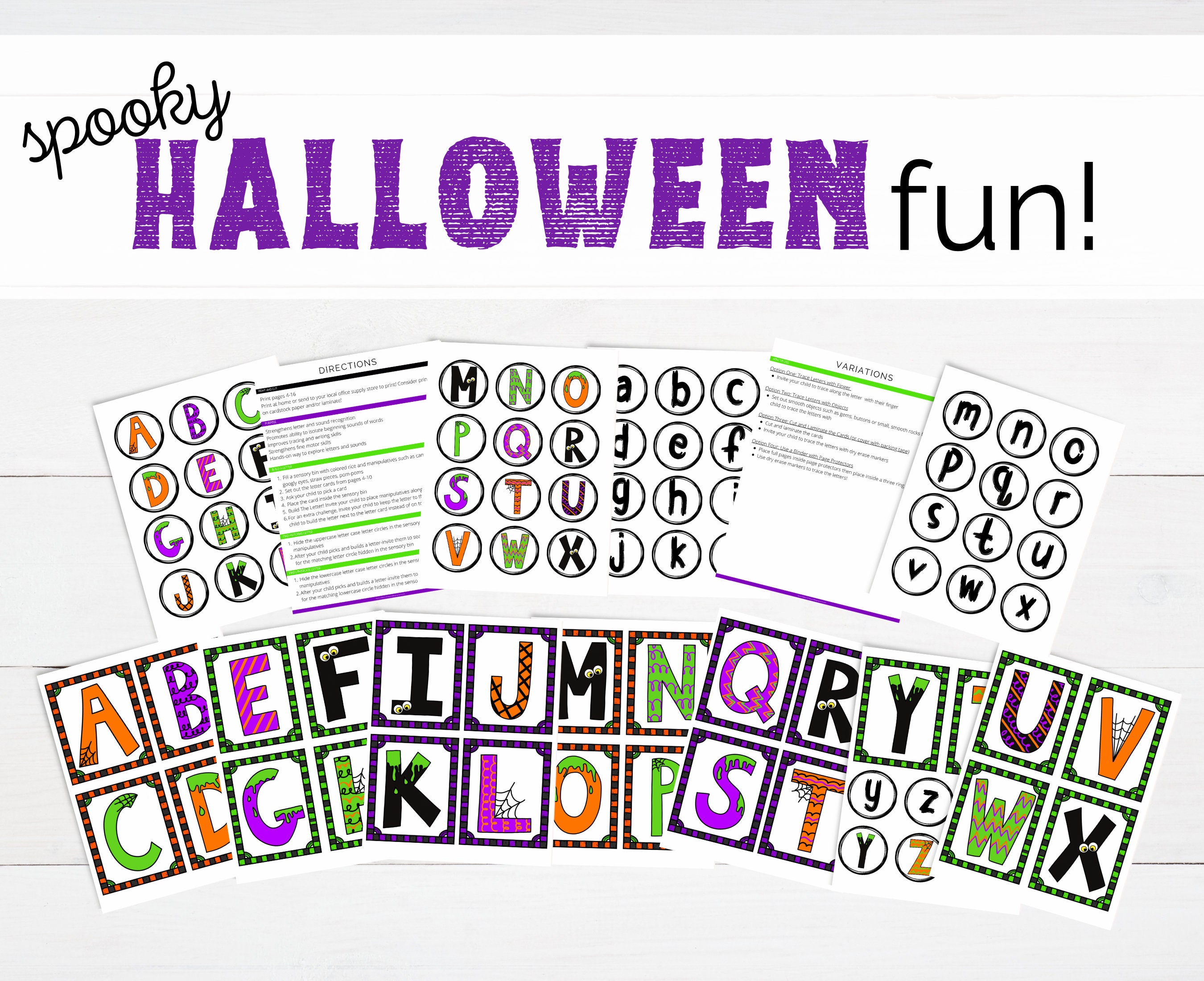 Alphabet Cards Printable, Halloween Activity for Kids, Preschool ...