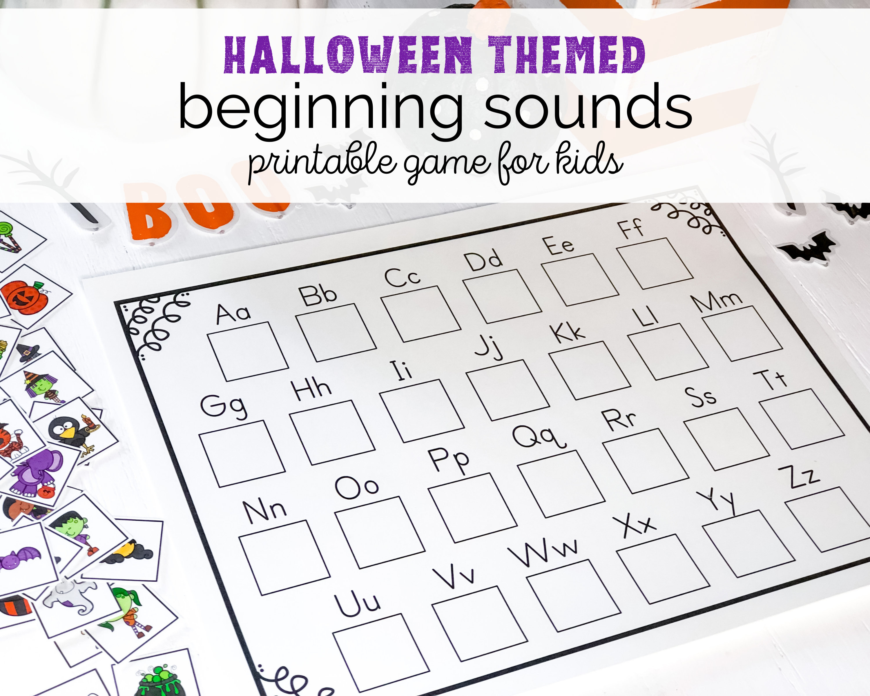 Halloween Activity for Kids, Beginning Sounds, Phonics Activity ...