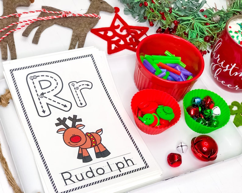 Christmas Alphabet Printable, Christmas Activity for Kids, Tracing ...