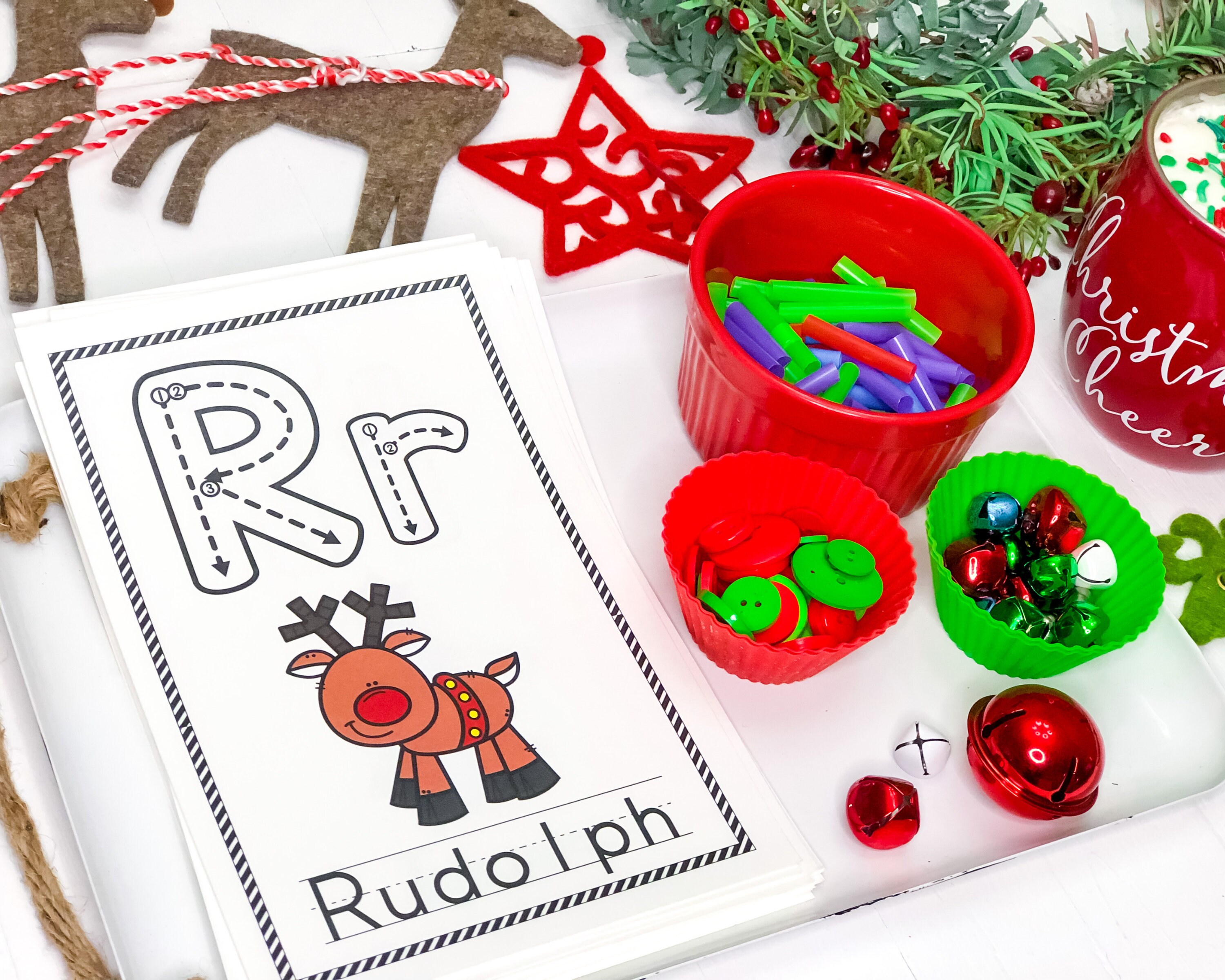 Christmas Alphabet Printable, Christmas Activity for Kids, Tracing ...