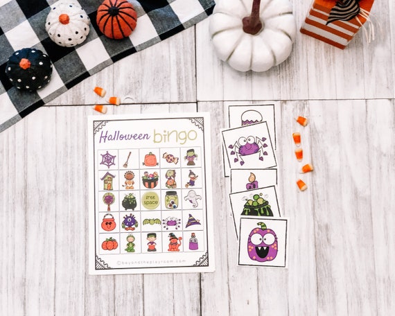 Halloween Bingo Game Printable Halloween Party Game for Kids | Etsy