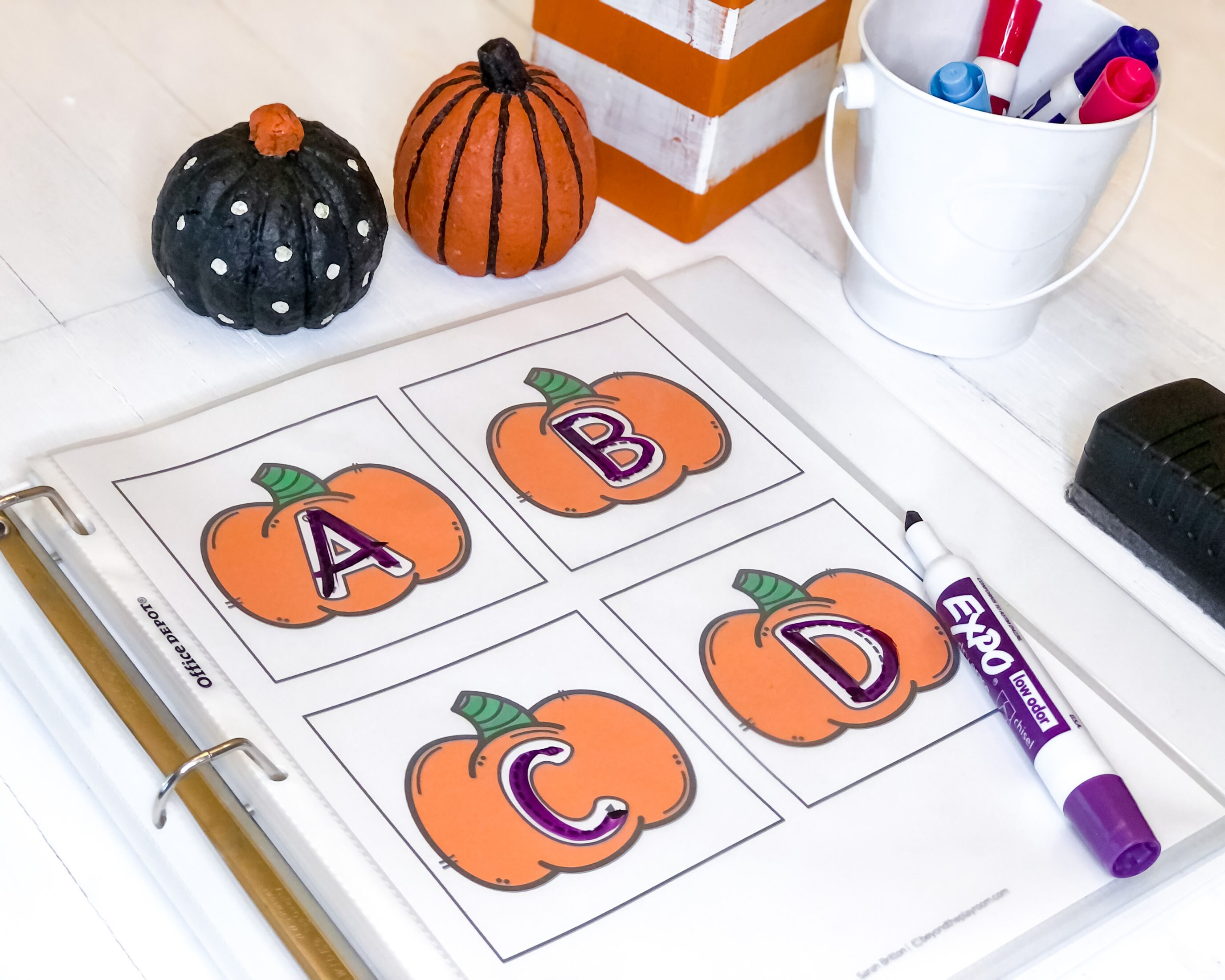 Pumpkin Alphabet Tracing Cards Printable Number Writing Preschool ...