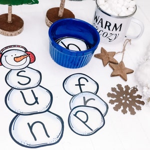 Snowman Activity, Winter Printable Activity, CVC Word Families, Winter ...
