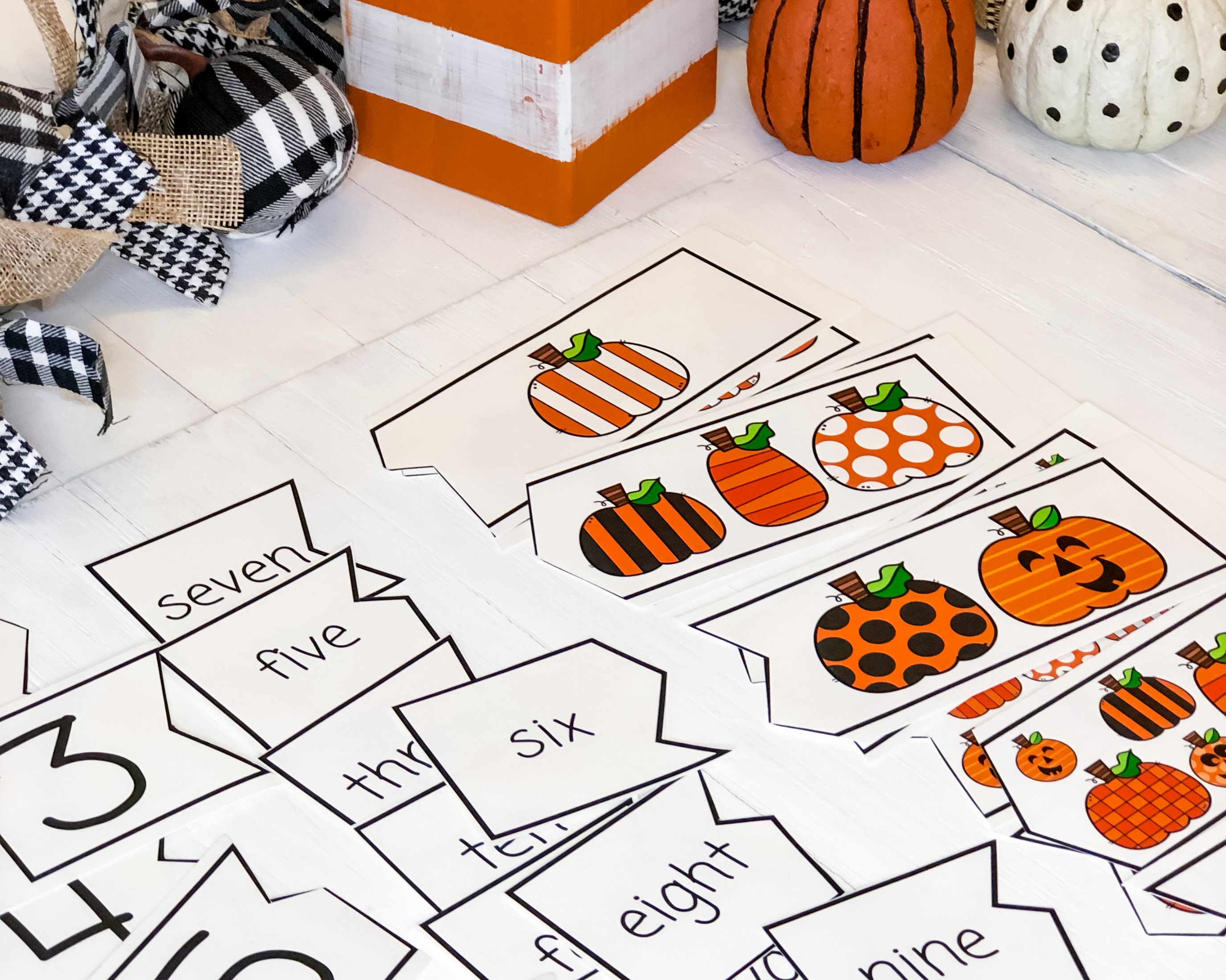 Pumpkin Counting Printable Math Game for Kids Preschool and ...