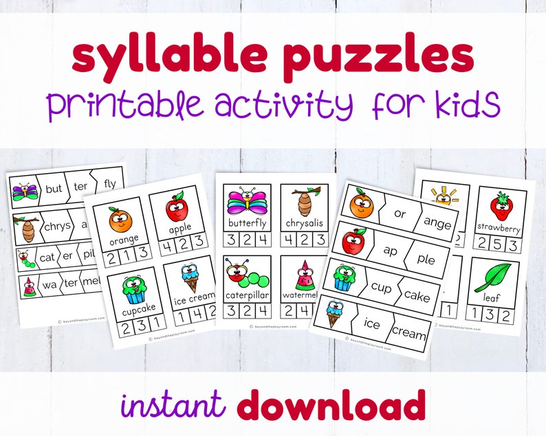 Syllable Activity Hungry Caterpillar Printables Literacy | Etsy