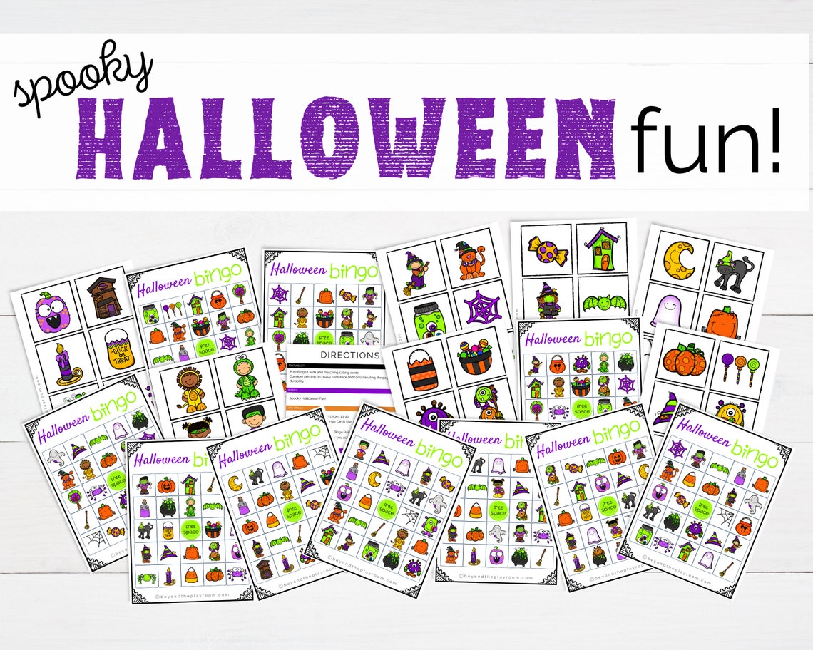 Halloween Bingo Game Printable Halloween Game Preschool | Etsy