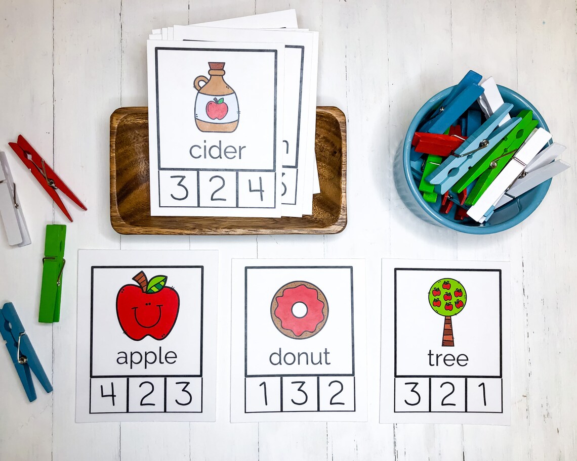 Fall Syllable Game Printable Literacy Activity for Kids Preschool ...