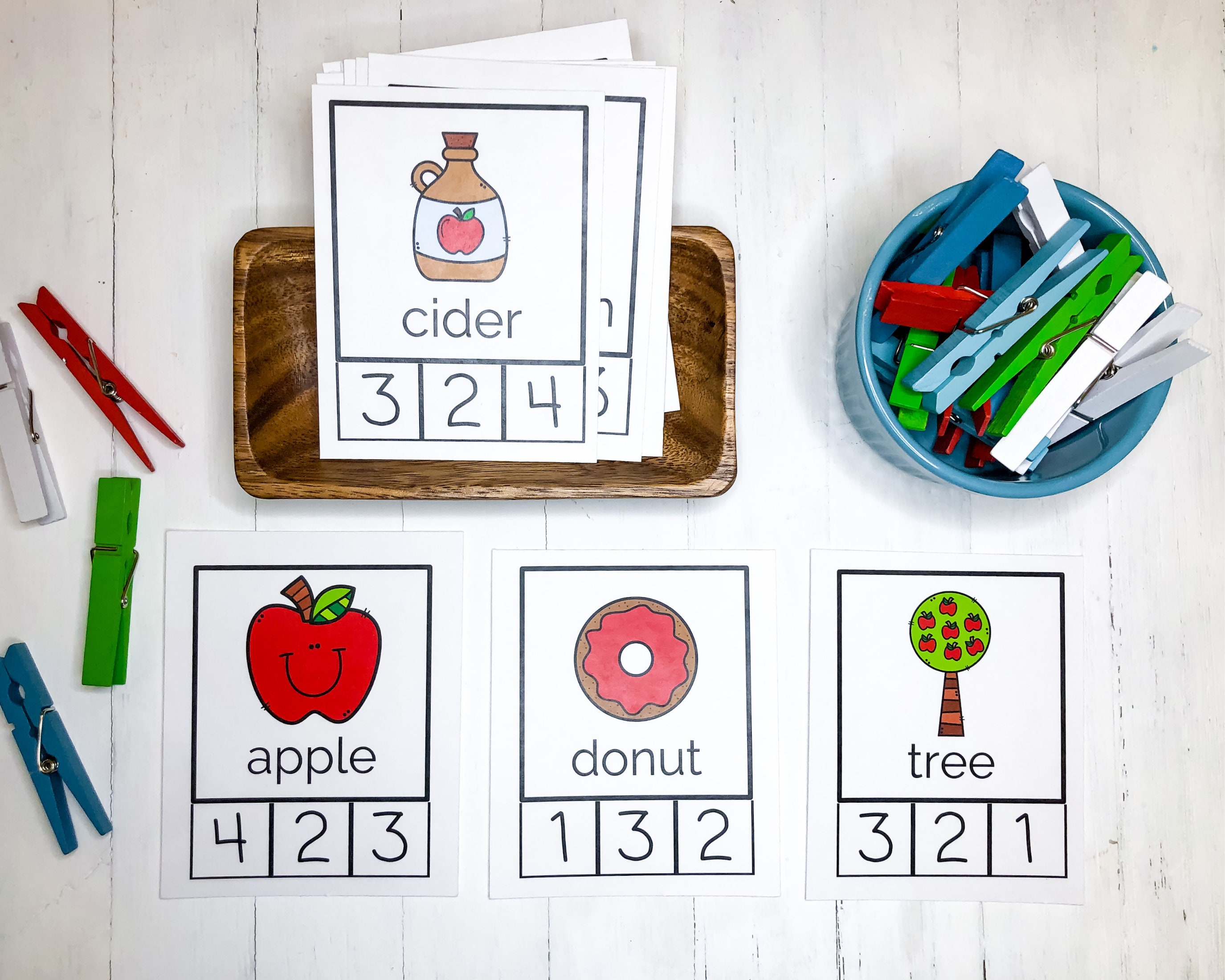 Fall Syllable Game Printable Literacy Activity for Kids Preschool ...