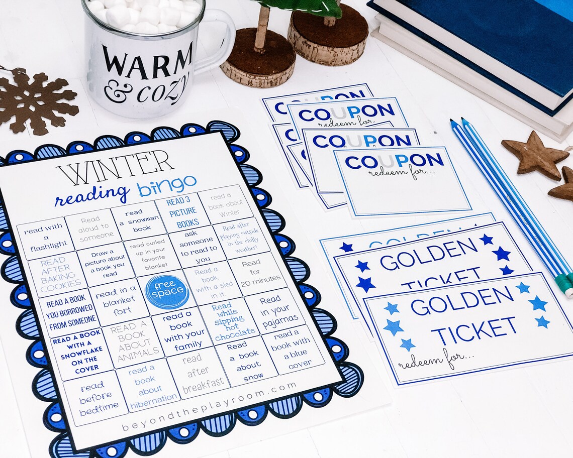 Winter Reading Bingo Reading Printable for Kids Reading - Etsy