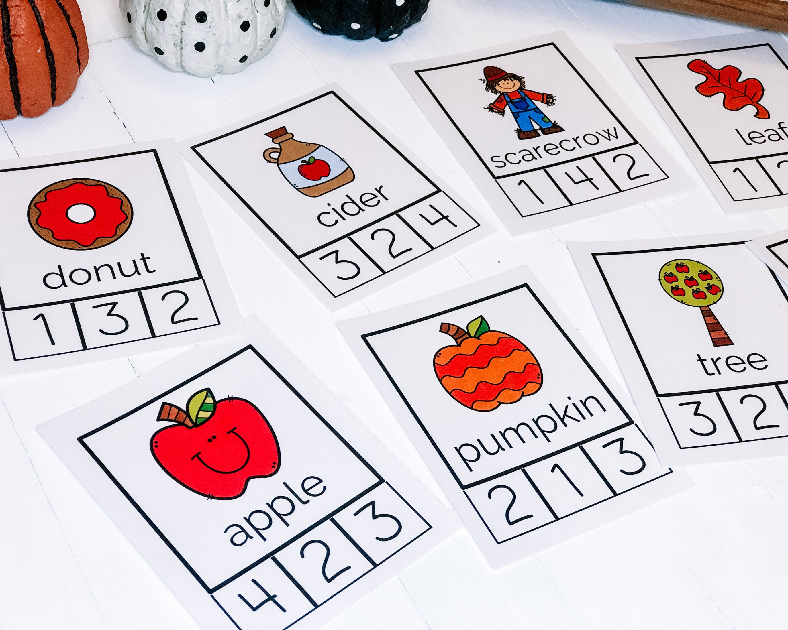 Fall Syllable Game Printable | Literacy Activity for Kids | Preschool ...