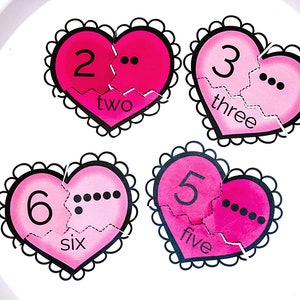 Valentine's Day Math Game, Printable Activity for Kids, Puzzle Game for ...