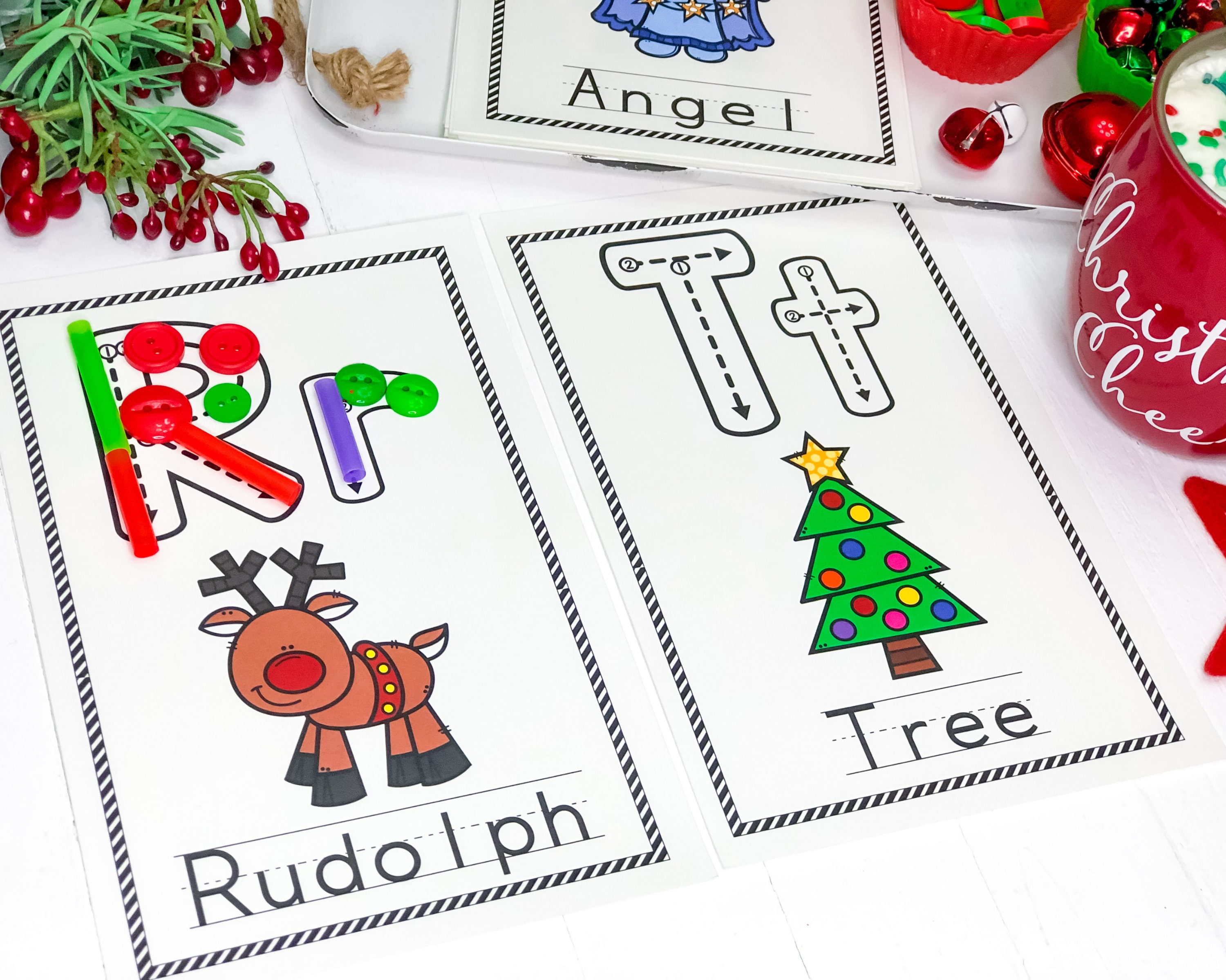 Christmas Alphabet Printable, Christmas Activity for Kids, Tracing ...