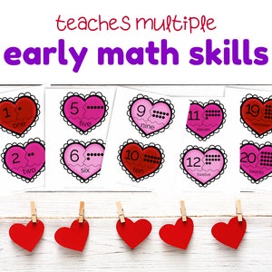Valentine's Day Math Game, Printable Activity for Kids, Puzzle Game for ...