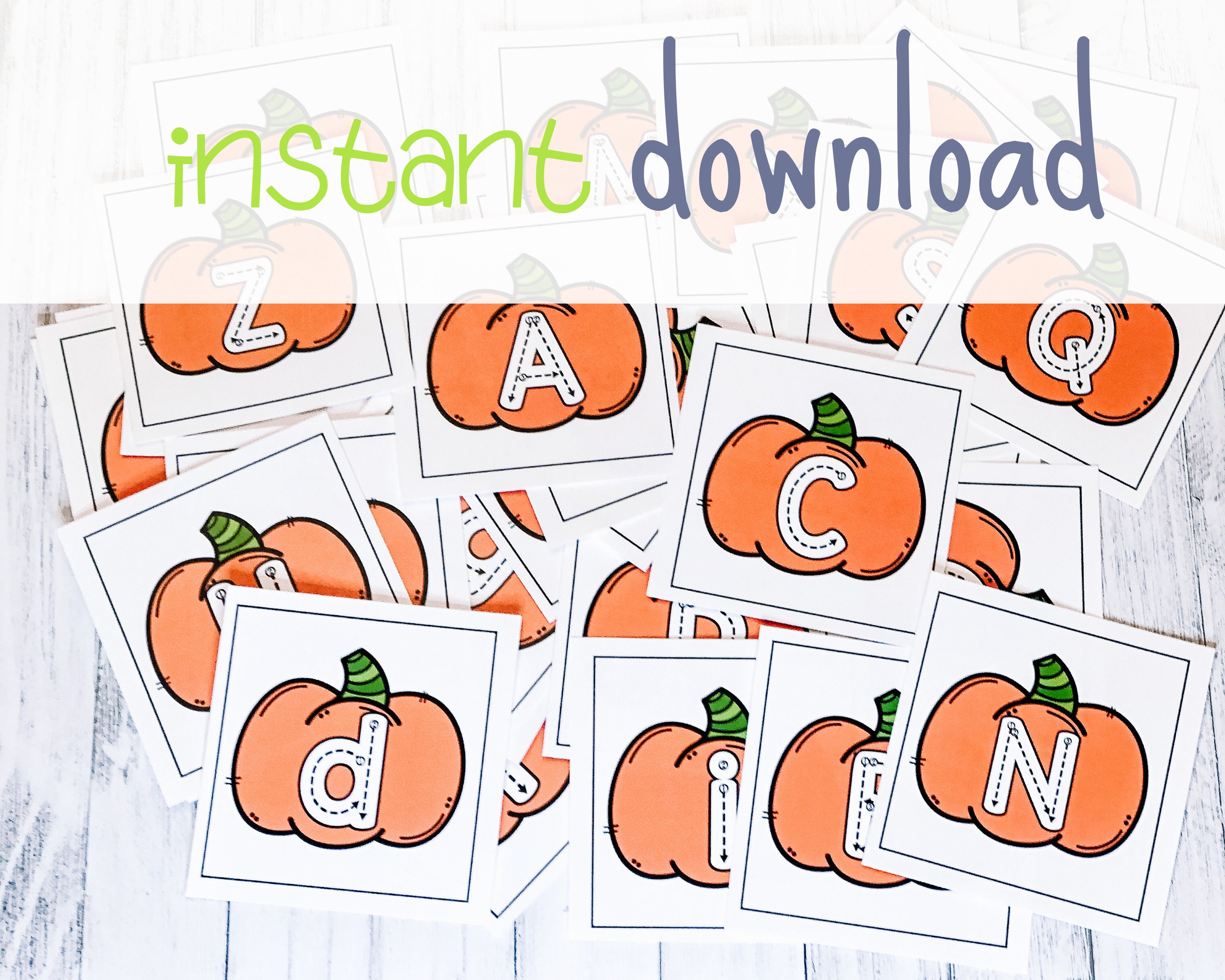 Pumpkin Alphabet Tracing Cards Printable Number Writing | Etsy