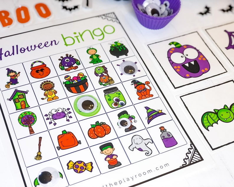 Halloween Bingo Game, Printable Halloween Game, Preschool Printable ...