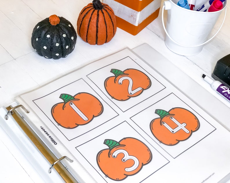 Pumpkin Alphabet Tracing Cards Printable Number Writing Preschool ...