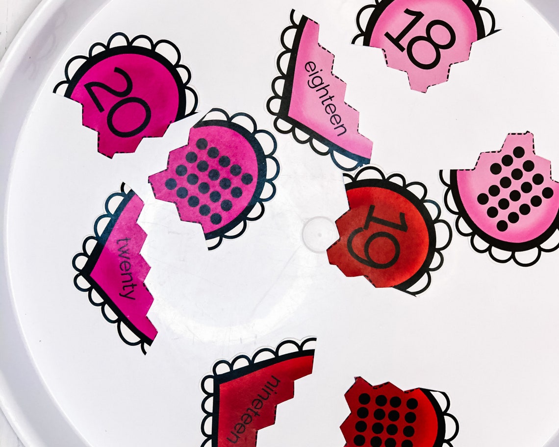 Valentine's Day Math Game, Printable Activity for Kids, Puzzle Game for ...