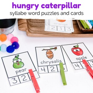 Syllable Activity, Hungry Caterpillar Printables, Literacy Game ...