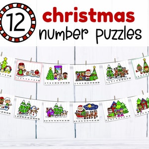 Christmas Counting Printable, Christmas Puzzle Printable, Counting ...