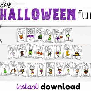 Alphabet Flashcards Printable, Halloween Activity for Kids, Letter ...