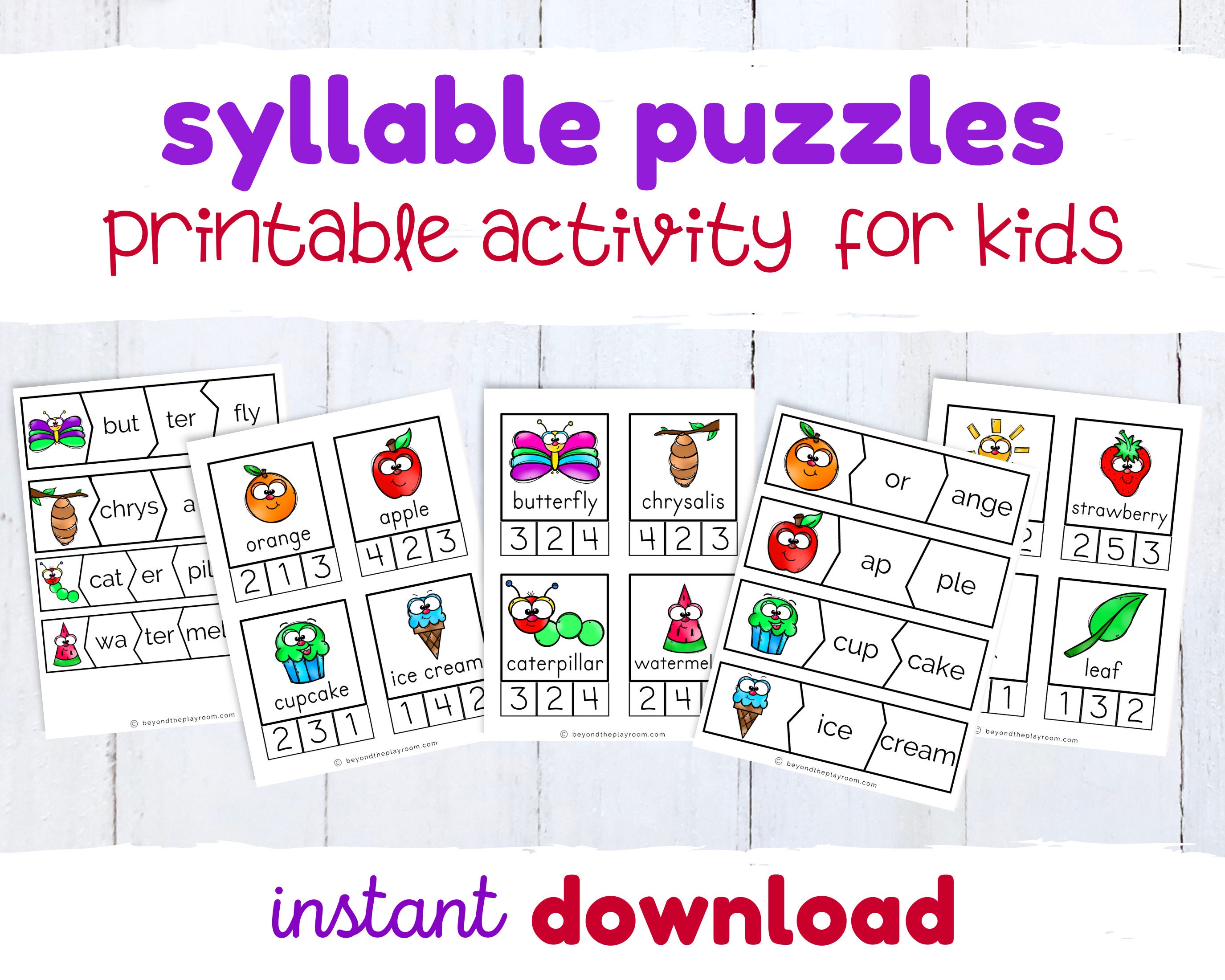 Syllable Activity, Hungry Caterpillar Printables, Literacy Game ...