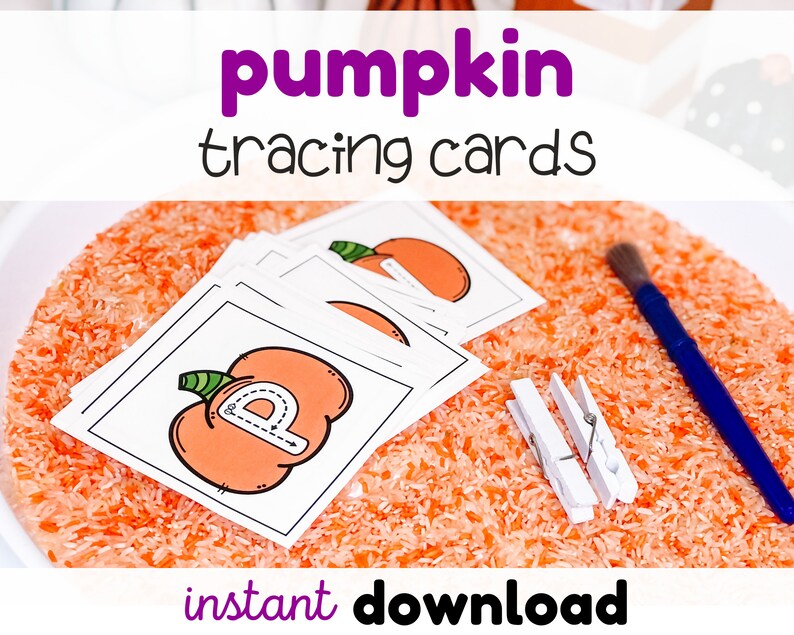 Pumpkin Alphabet Tracing Cards Printable Number Writing Preschool ...