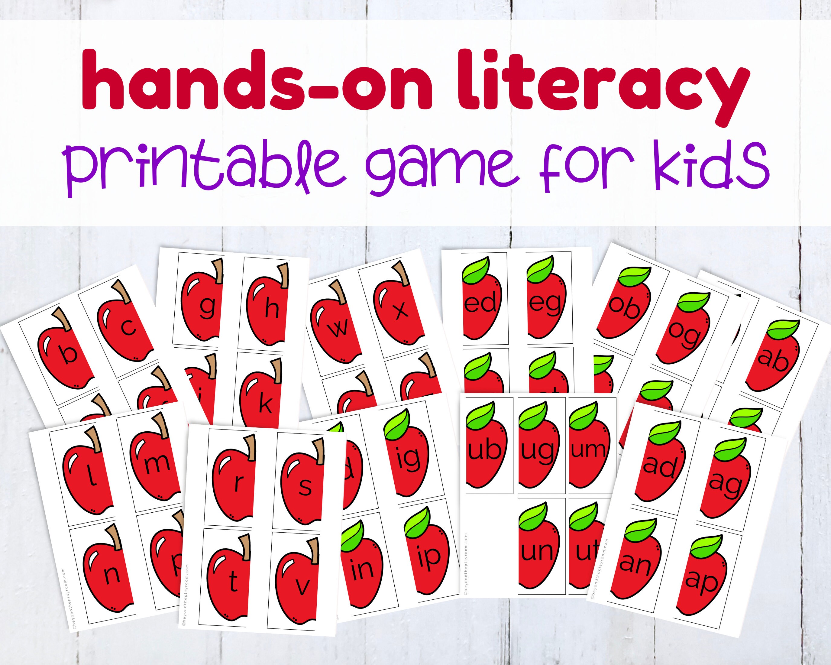 Apple Word Family Puzzles | Short Vowel CVC Word Game | Literacy ...