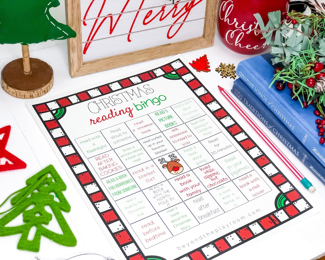 Christmas Bingo Printable, Reading Printable, Christmas Reading ...