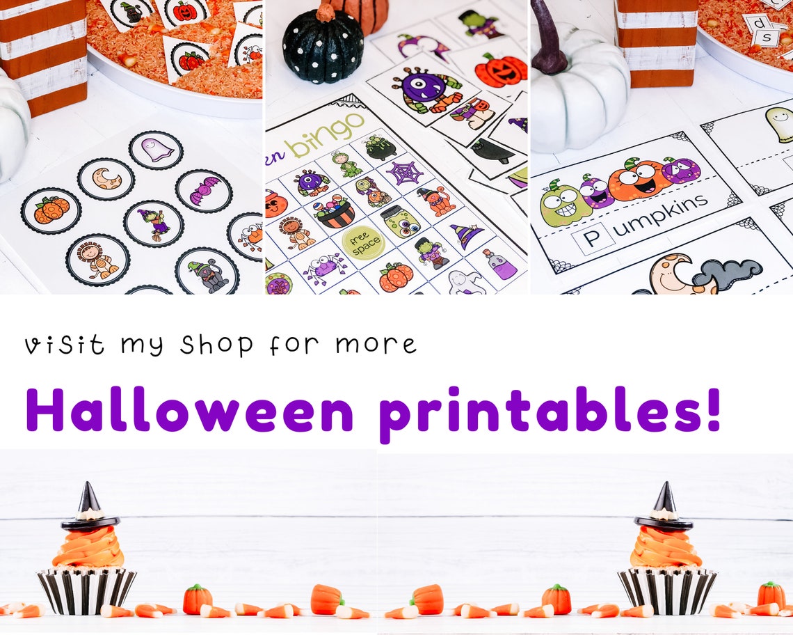 Halloween Bingo Game, Printable Halloween Game, Preschool Printable ...