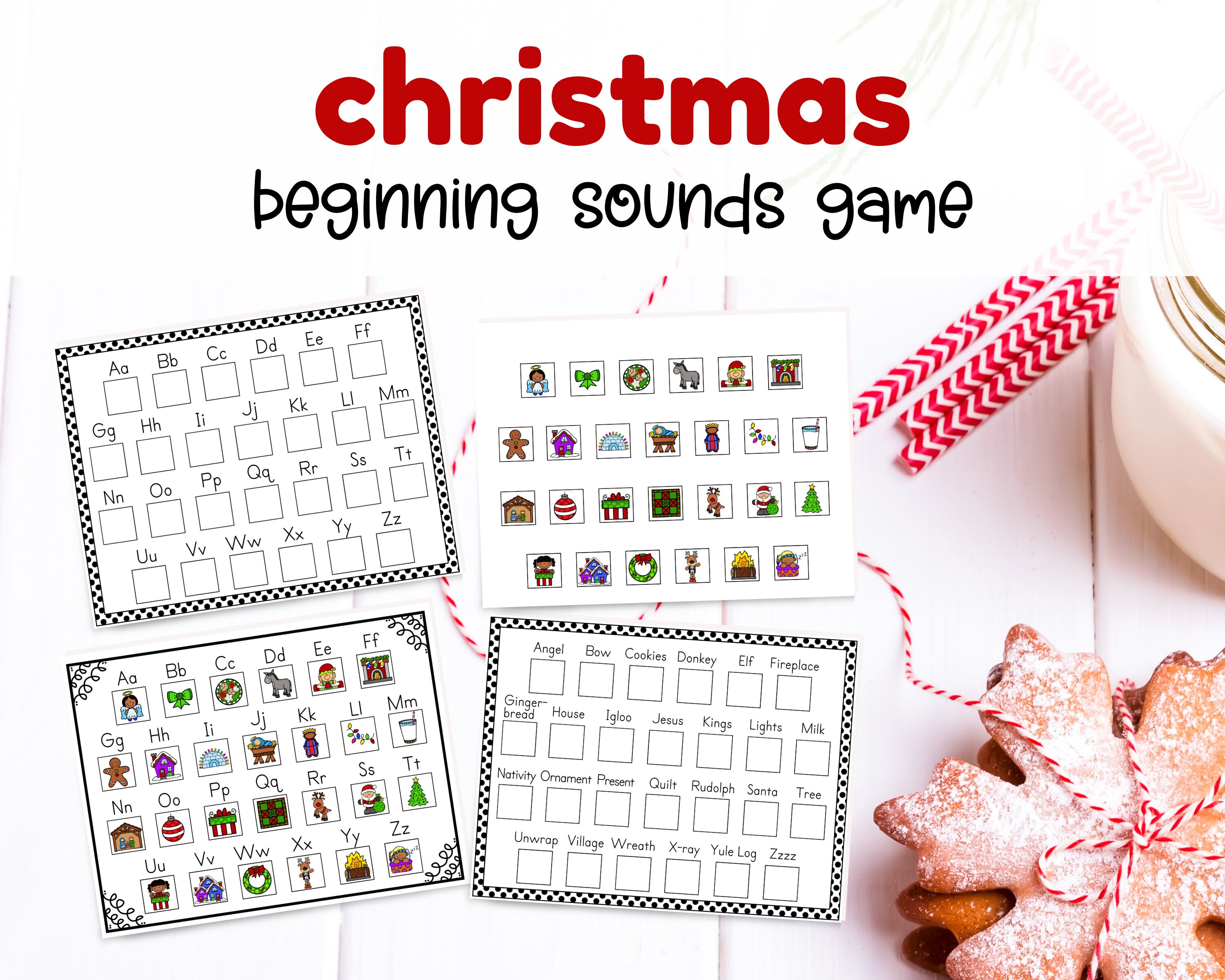 Christmas Activity for Kids, Beginning Sounds, Phonics Activity ...