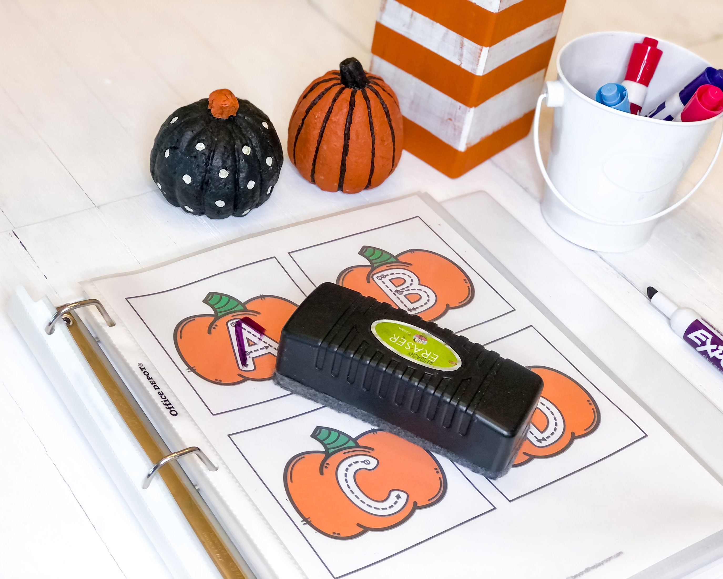 Pumpkin Alphabet Tracing Cards Printable Number Writing Preschool ...