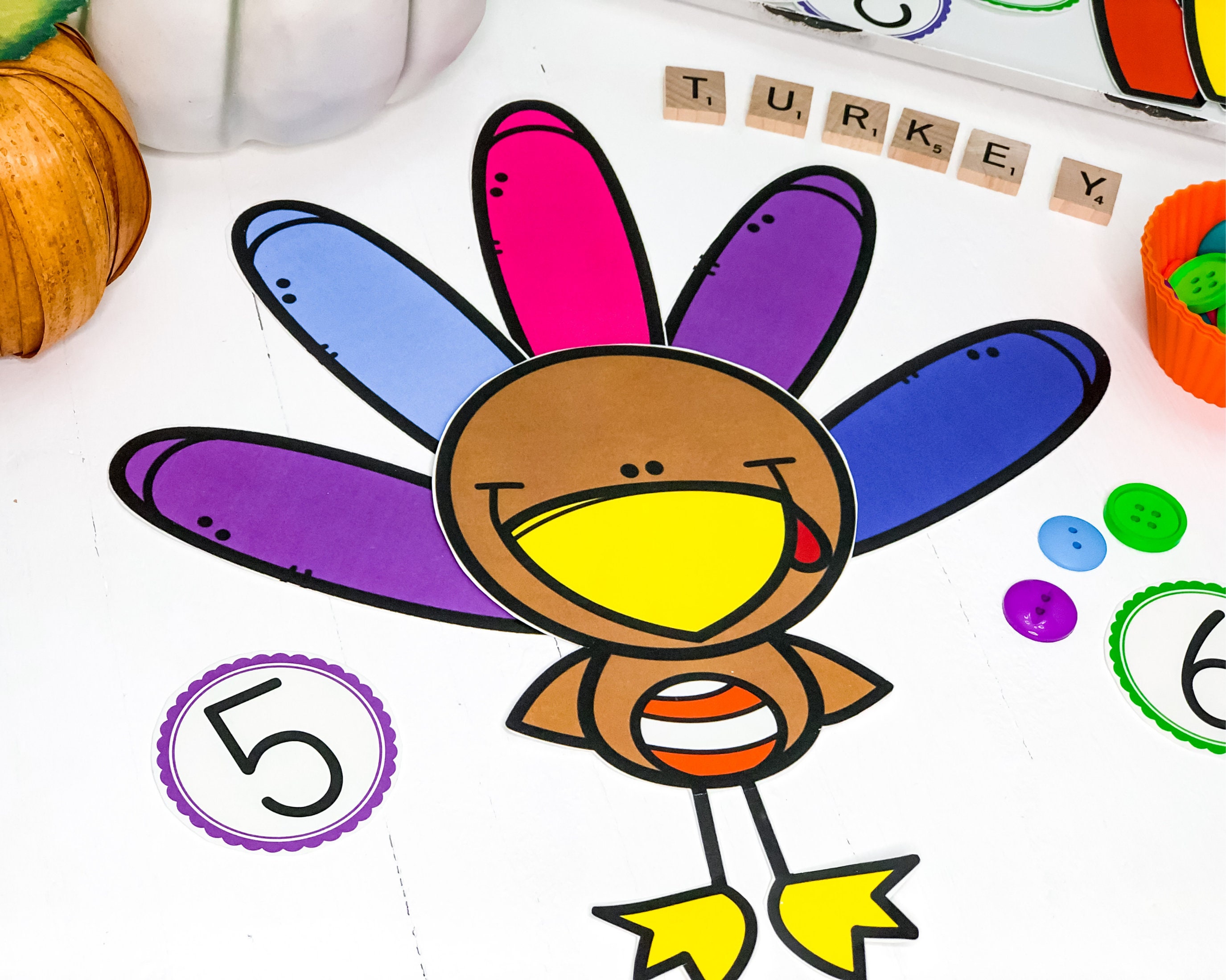 Thanksgiving Printable for Kids, Turkey Math, Counting Activity, Turkey ...