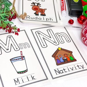 Christmas Alphabet Printable, Christmas Activity for Kids, Tracing ...