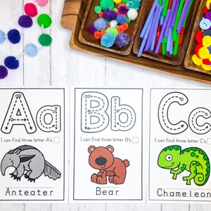 Alphabet Tracing Flashcards, Animal Theme, Printable, Preschool ...