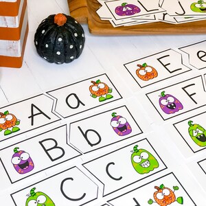 Pumpkin Letter Match Puzzle Printable | Literacy Game | Preschool and ...
