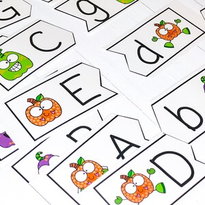 Pumpkin Letter Match Puzzle Printable | Literacy Game | Preschool and ...