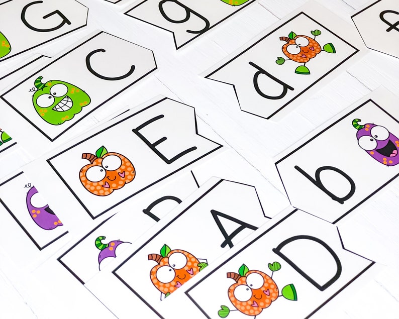 Pumpkin Letter Match Puzzle Printable Literacy Game Preschool and ...