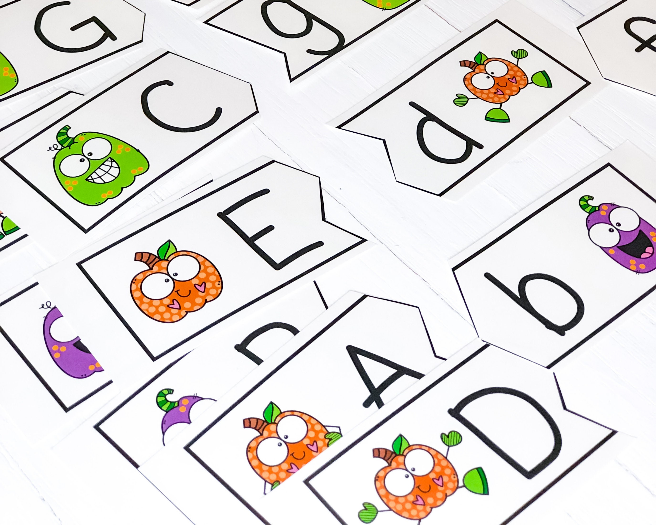 Pumpkin Letter Match Puzzle Printable Literacy Game Preschool and ...
