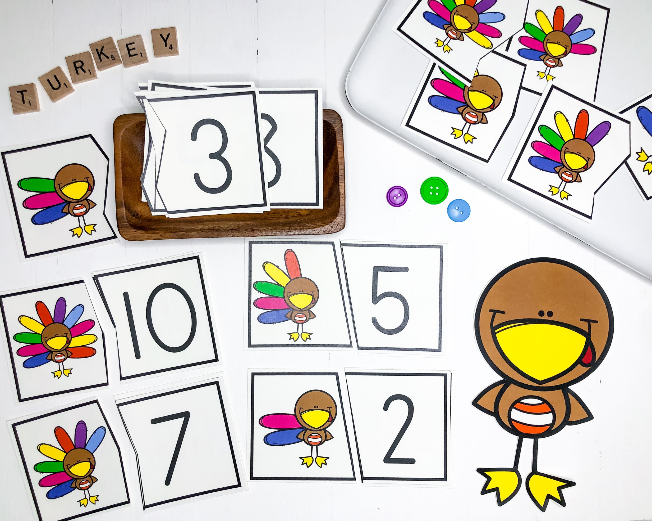Thanksgiving Printable for Kids, Turkey Math, Counting Activity, Turkey ...
