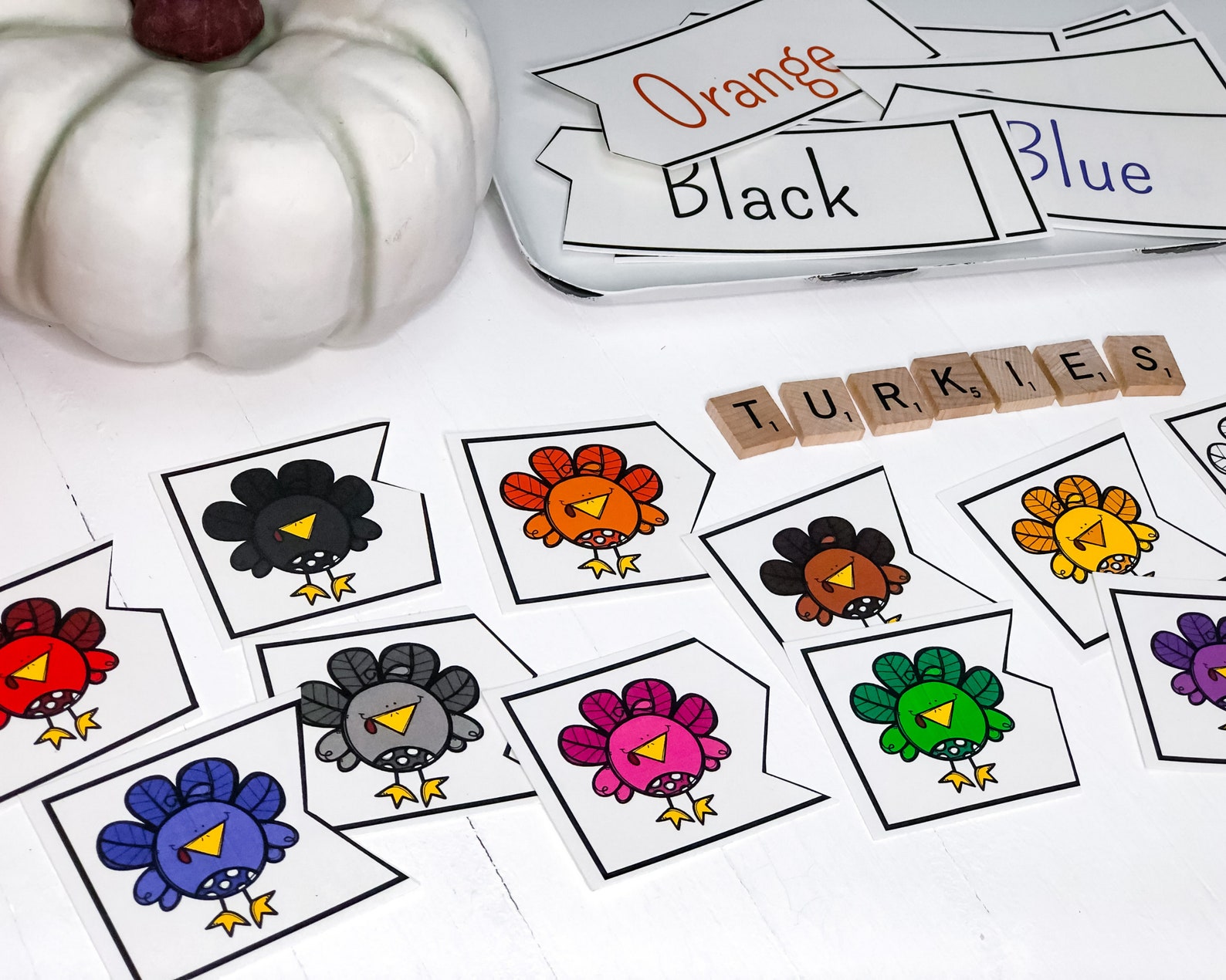 Color Matching Turkey Printable Matching Colors Activity | Etsy