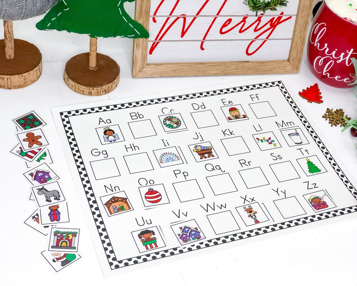 Christmas Activity for Kids Beginning Sounds Phonics | Etsy