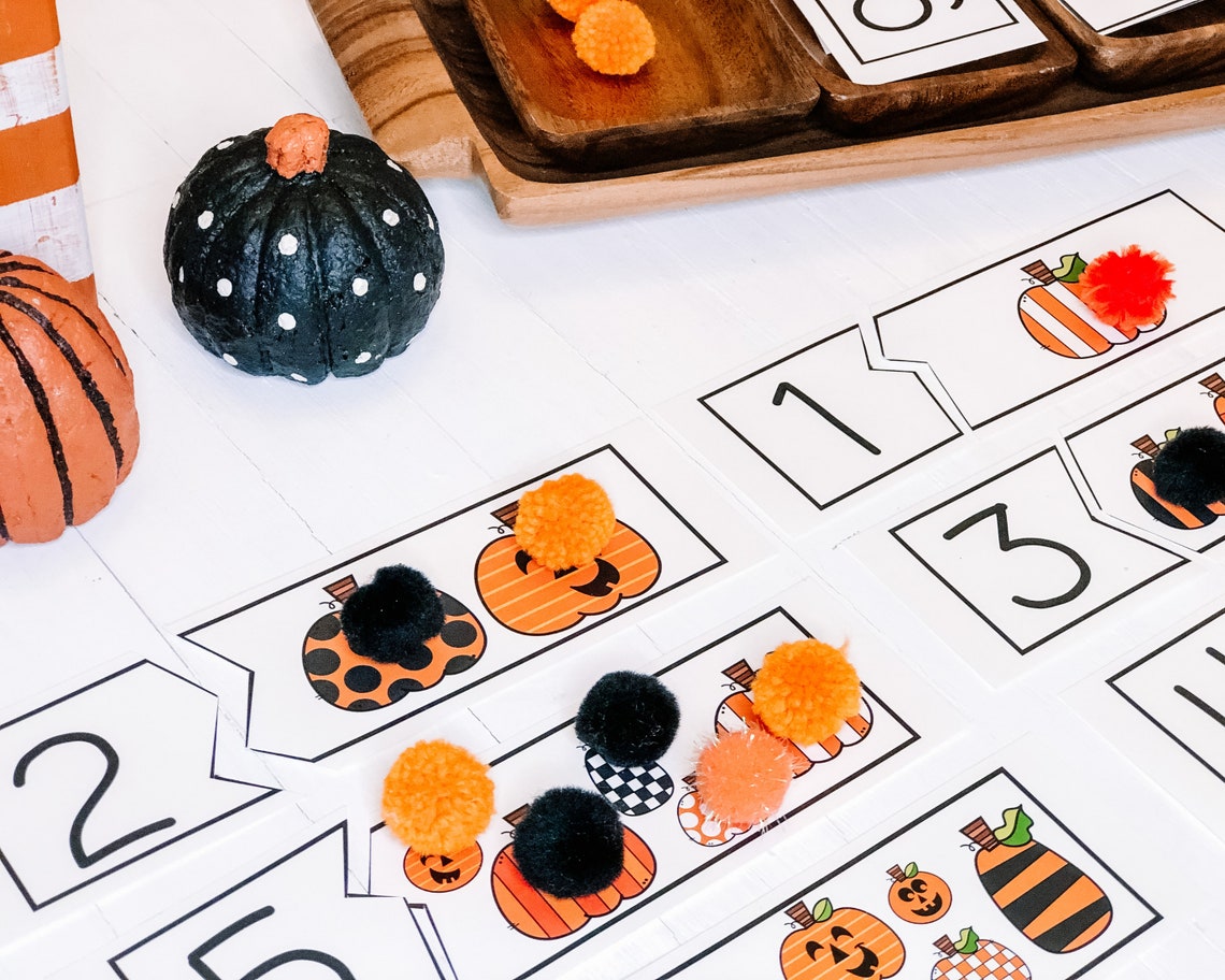 Pumpkin Counting Printable Math Game for Kids Preschool and ...