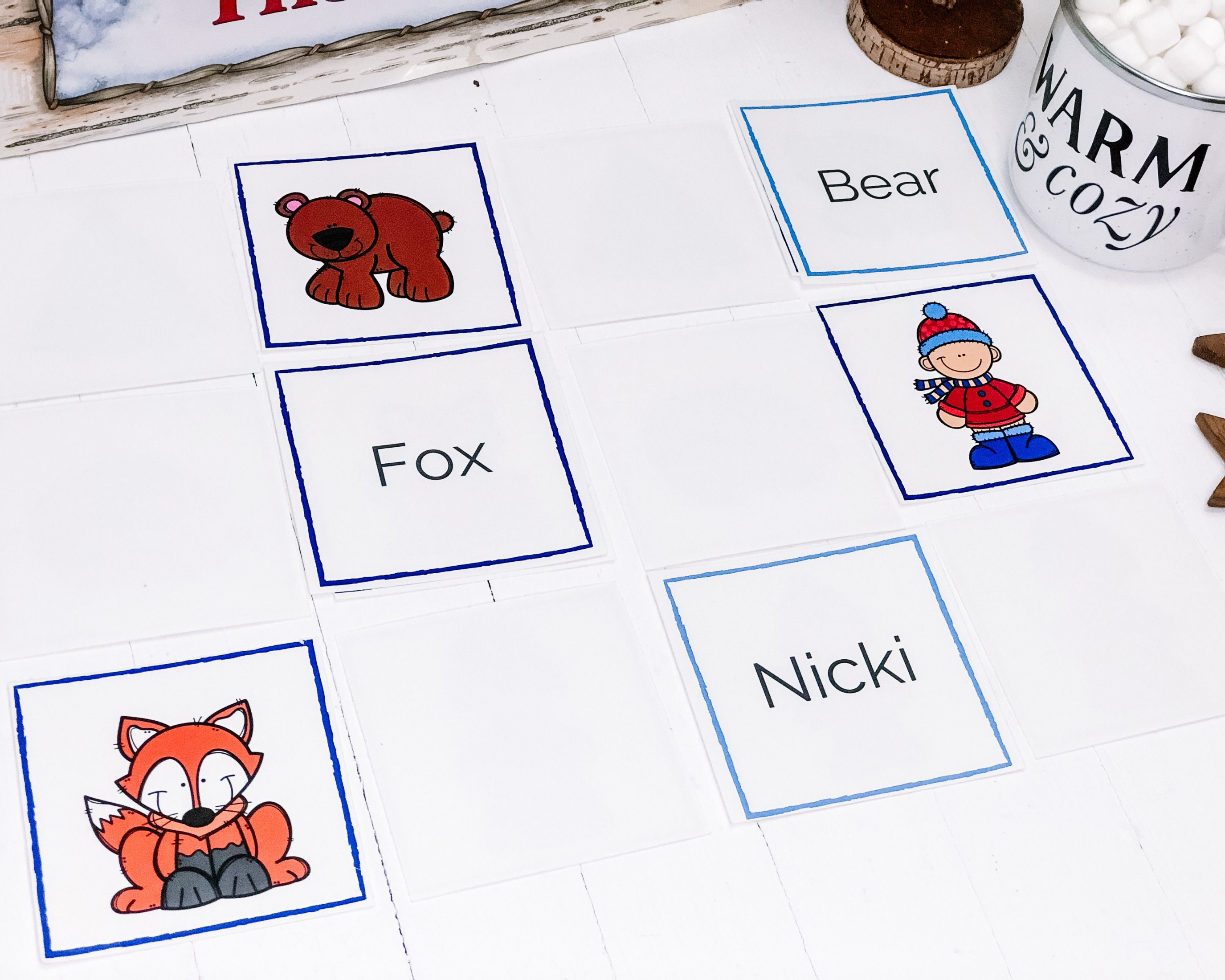 The Mitten Printable, Memory Game for Kids, Winter Memory Game ...
