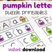 Pumpkin Letter Match Puzzle Printable | Literacy Game | Preschool and ...