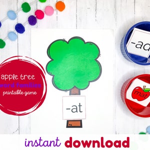 CVC Word Game, Word Family Activity, Apple Theme, Printable, Preschool ...