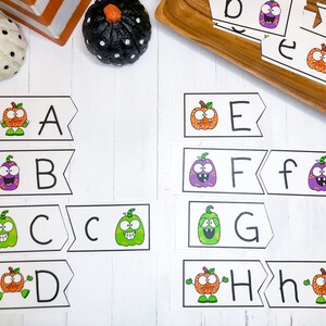 Pumpkin Letter Match Puzzle Printable | Literacy Game | Preschool and ...