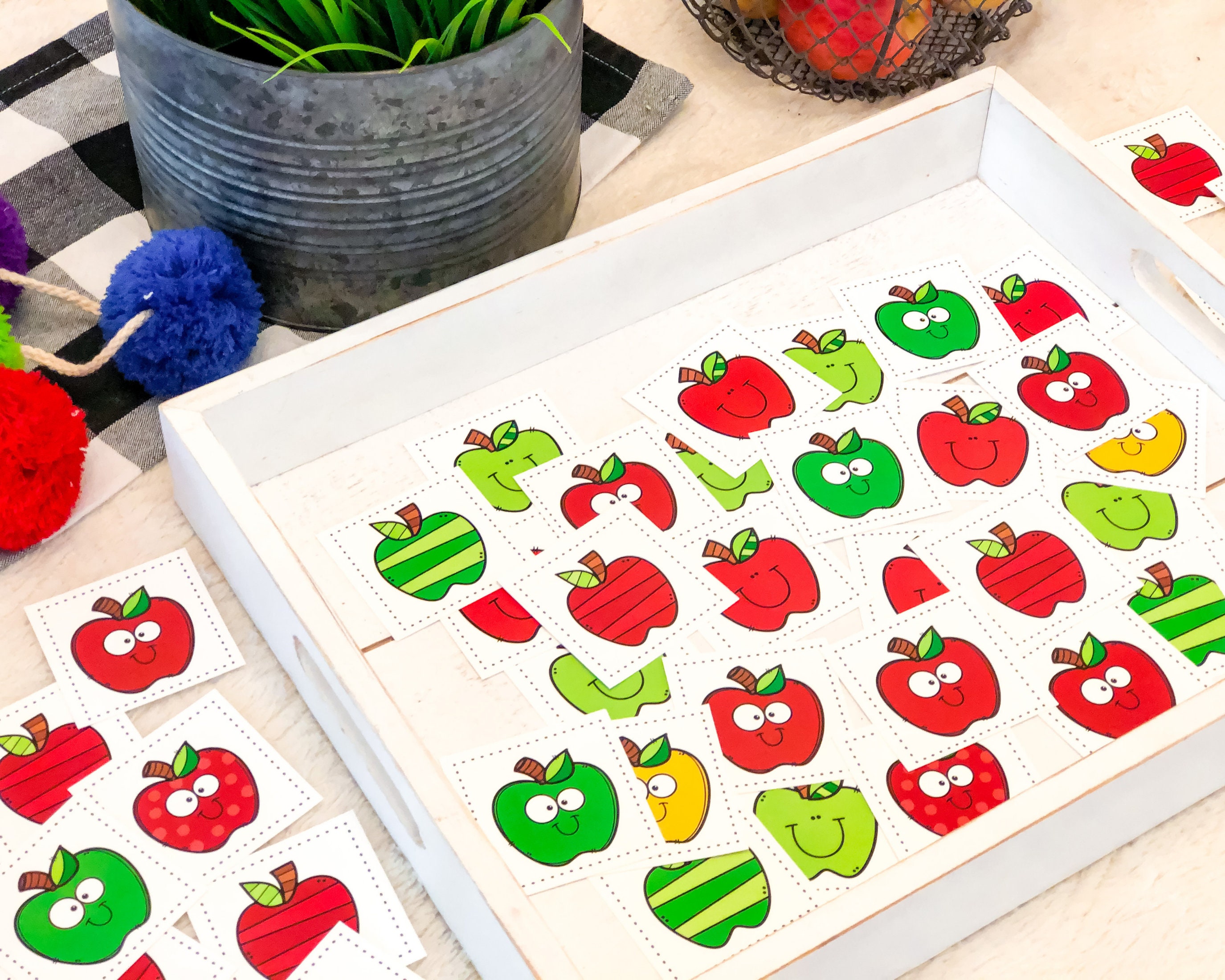 Math Patterns, Early Math Activity for Kids, Apple Theme, Preschool ...