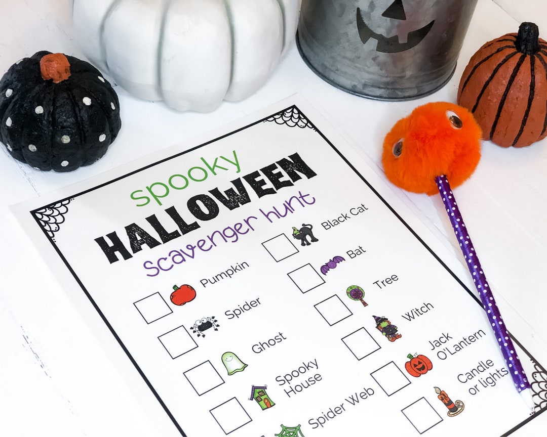Halloween Scavenger Hunt, Halloween Activity for Kids, Printable ...