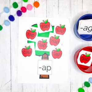 CVC Word Game, Word Family Activity, Apple Theme, Printable, Preschool ...